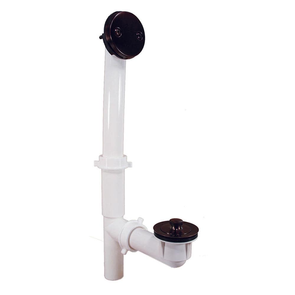 JONES STEPHENS Lift and Turn White Plastic Tubular 2-Hole Bath Waste ...