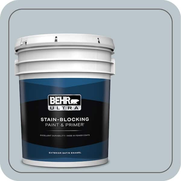 BEHR ULTRA 5 gal. #PPH-42 Nautical Gray Satin Enamel Exterior Paint ...