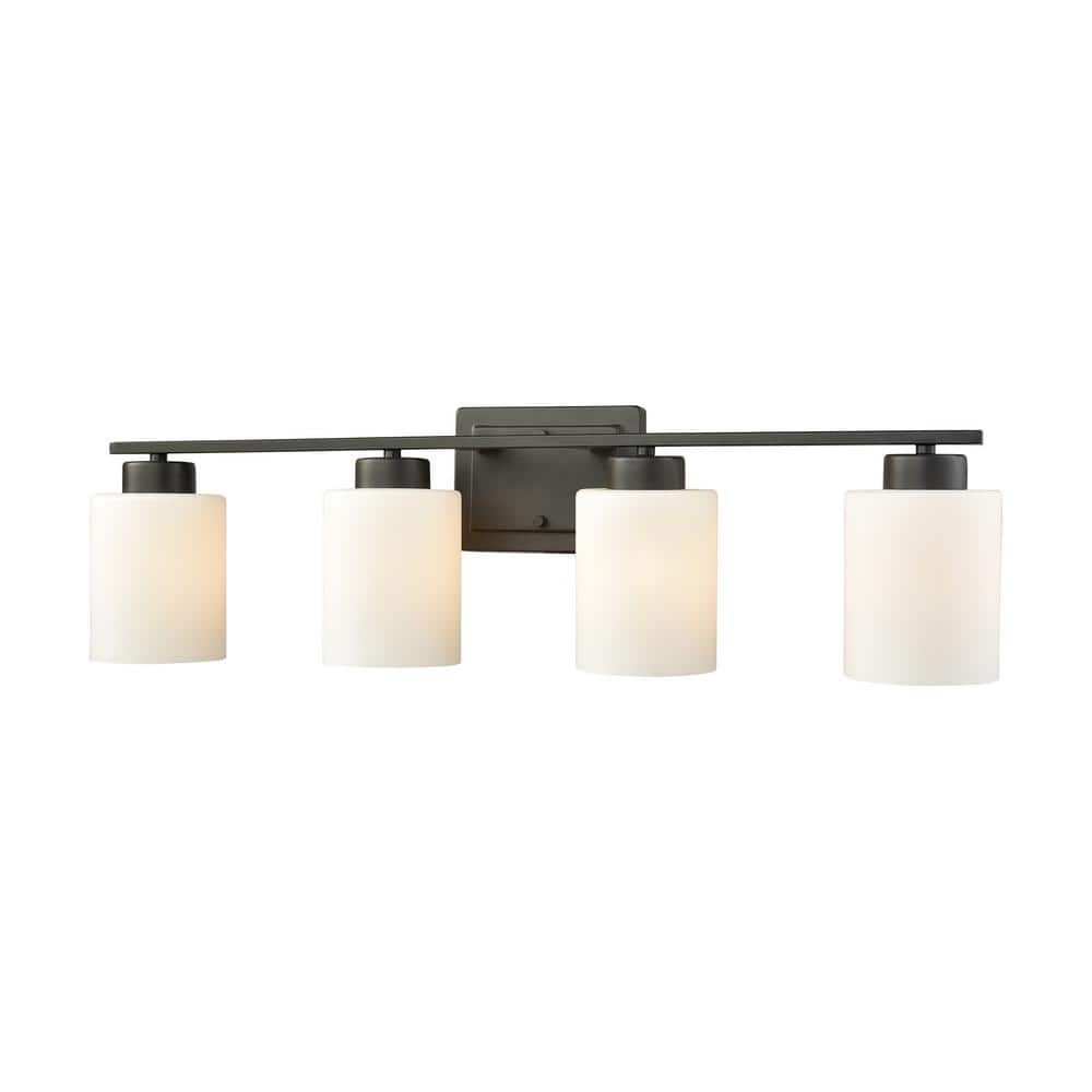 Thomas Lighting Summit Place 4-Light Oil Rubbed Bronze With Opal White ...