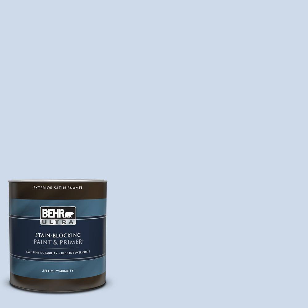 BEHR ULTRA 1 qt. #M540-2 Angelic Blue Satin Enamel Exterior Paint ...