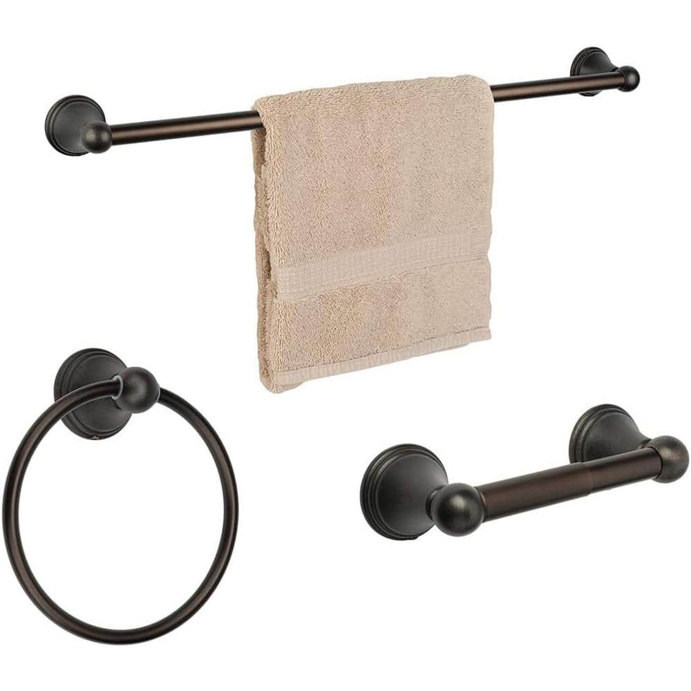 PRIMEPLUS 3-Piece Round Bath Hardware Set with Mounting Hardware in Oil ...