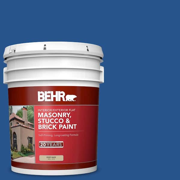 BEHR 5 gal. #PPU15-03 Dark Cobalt Blue Flat Interior/Exterior Masonry ...