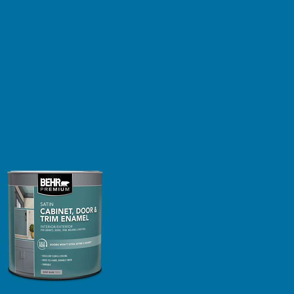 Reviews for BEHR PREMIUM 1 qt. #550B-7 Blue Ocean Satin Enamel Interior ...