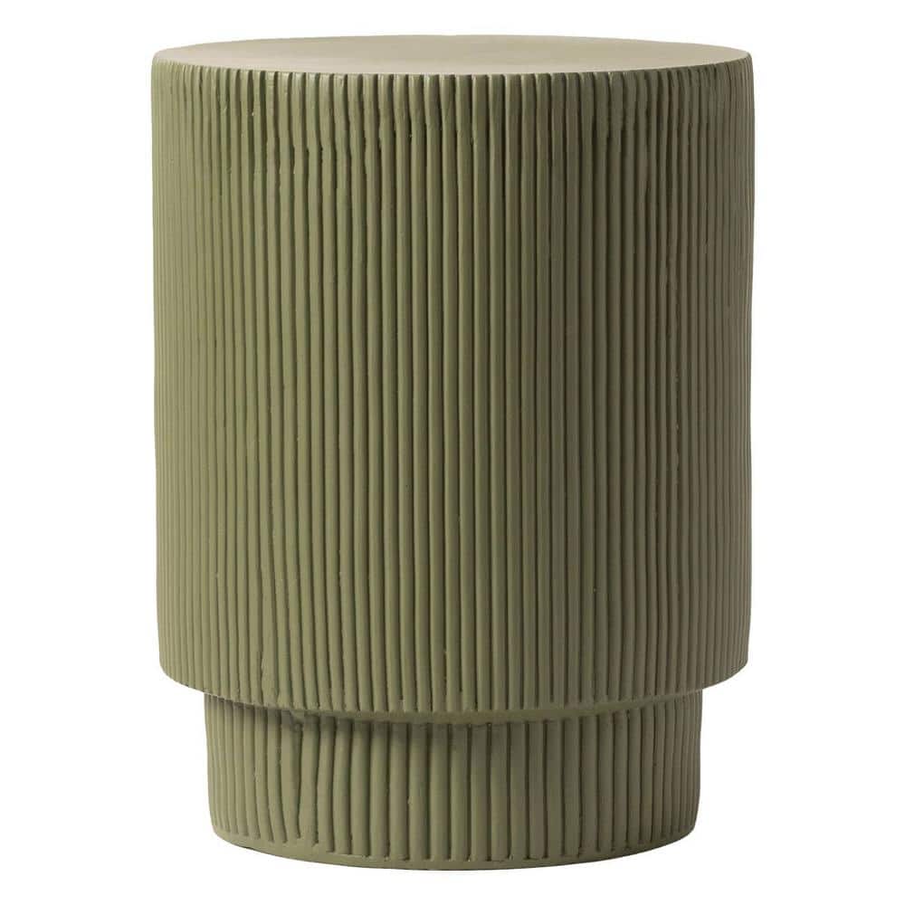 Leisuremod Round Side Table End Table Assembled Fiber Stone Accent ...