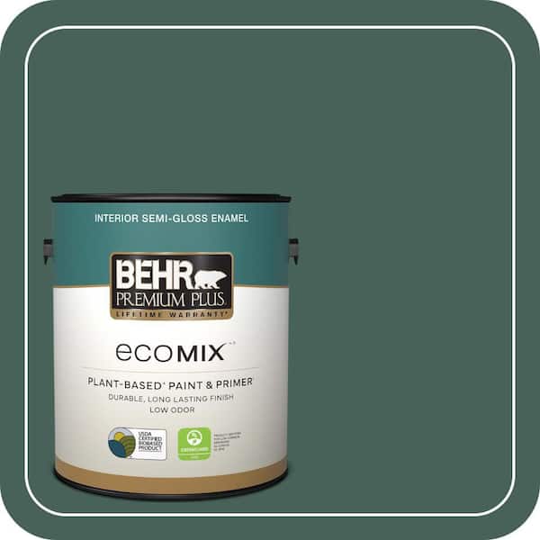 BEHR PREMIUM PLUS 1 gal. #T18-20 Equilibrium Semi-Gloss Enamel EcoMix ...