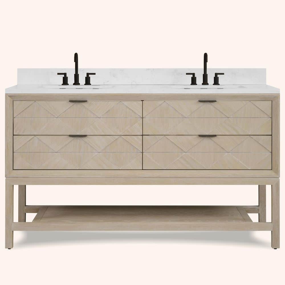 Legion Furniture WH2260-WO-KD 60 in. Freestanding Whitewashed Oak Bath ...