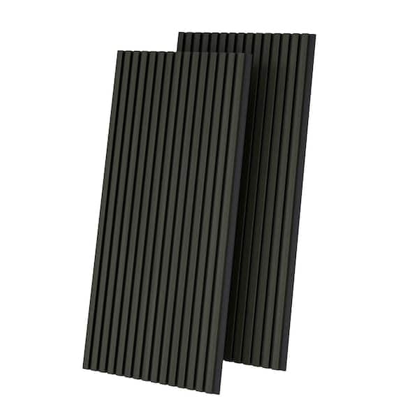 Wooakway Black 2-Piece Acoustic Soundproof Slat Wall Panels 3D ...