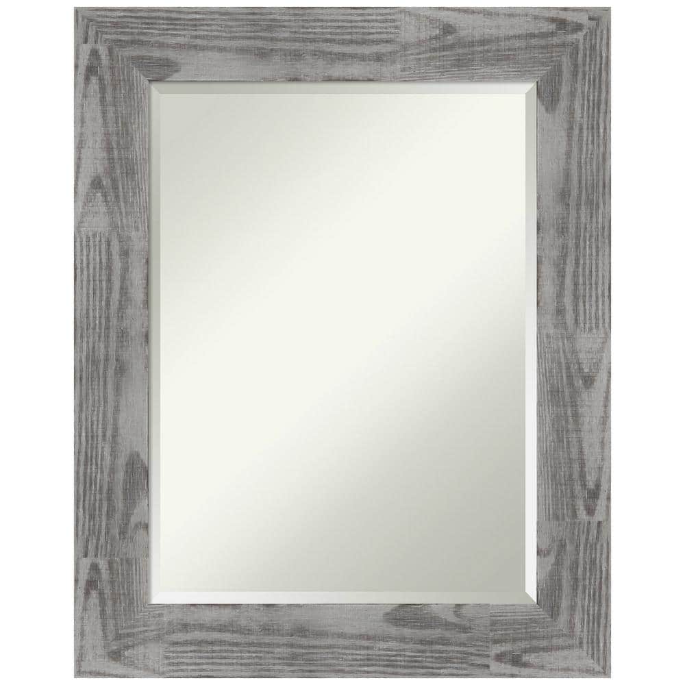 Amanti Art Bridge Grey 24 in. W x 30 in. H Wood Framed Beveled Bathroom ...