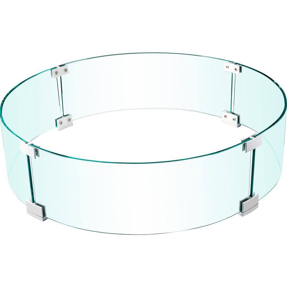 VEVOR Fire Pit Wind Guard 23 x 23 x 8 in. Glass Flame Guard 1/4 in ...
