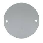 Commercial Electric 4 in. Round Blank Metallic Weatherproof Cover, Gray ...