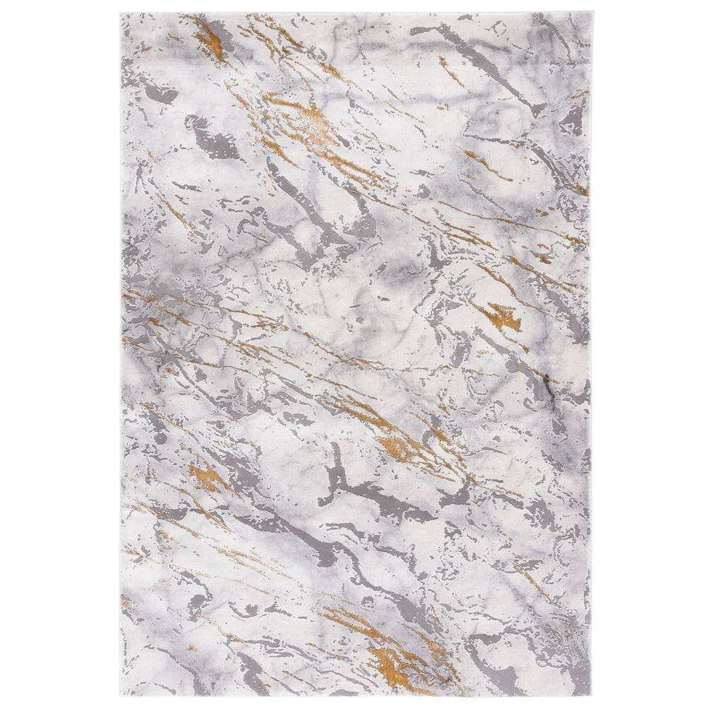 SAFAVIEH Craft Gray/Yellow 8 ft. x 10 ft. Abstract Marble Area Rug ...