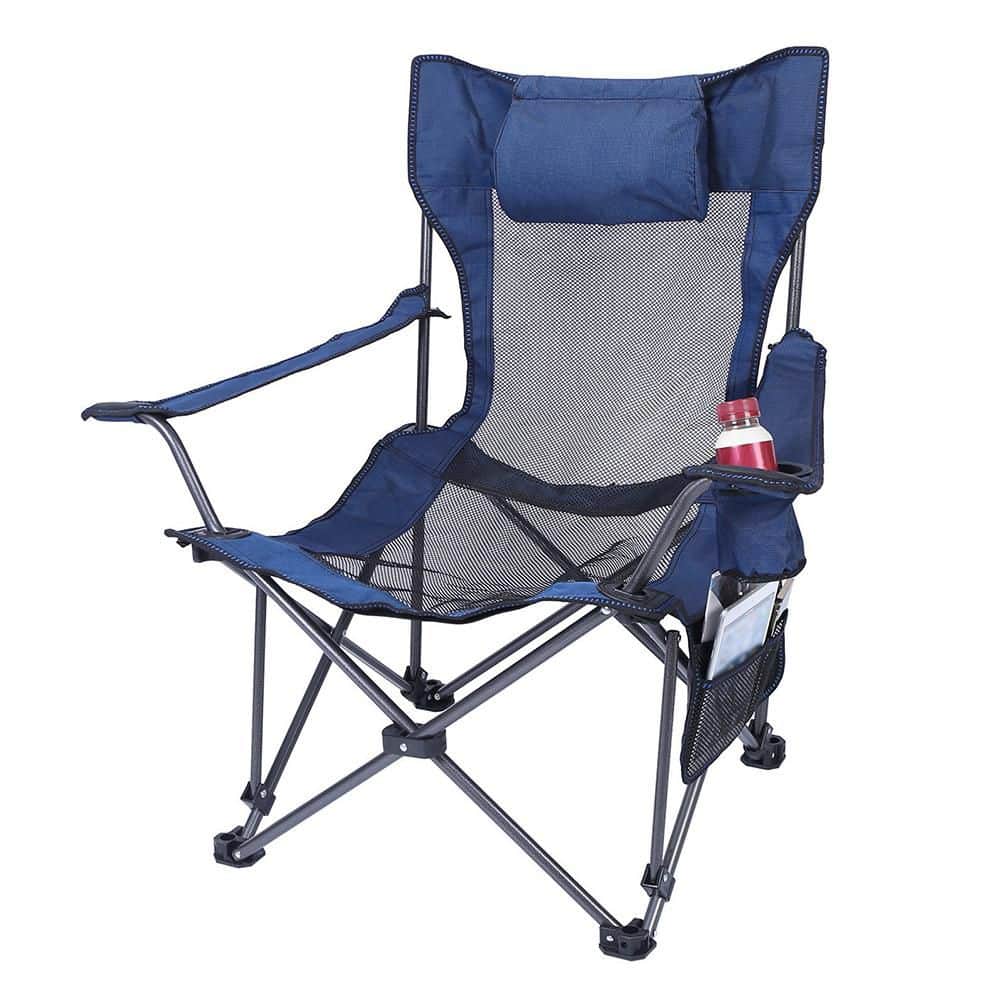 Phewnyzo 330 Ibs. Steel Foldable Camping Chair Lawn Chair Folding Chair ...