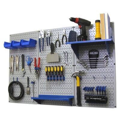 Wall Control 32 in. x 32 in. Overall Size Gray Metal Pegboard Pack with ...