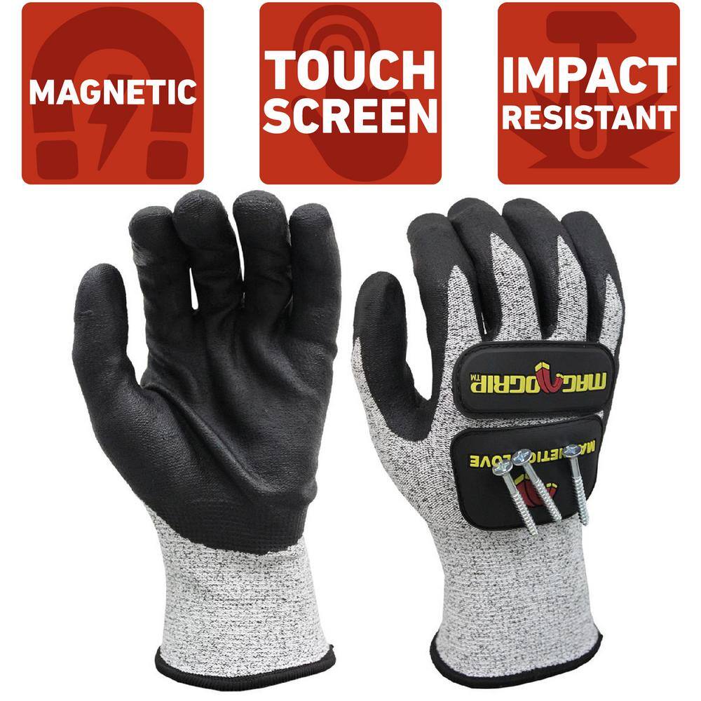 MagnoGrip Extra-Large Impact and Cut Resistant Magnetic Gloves with ...