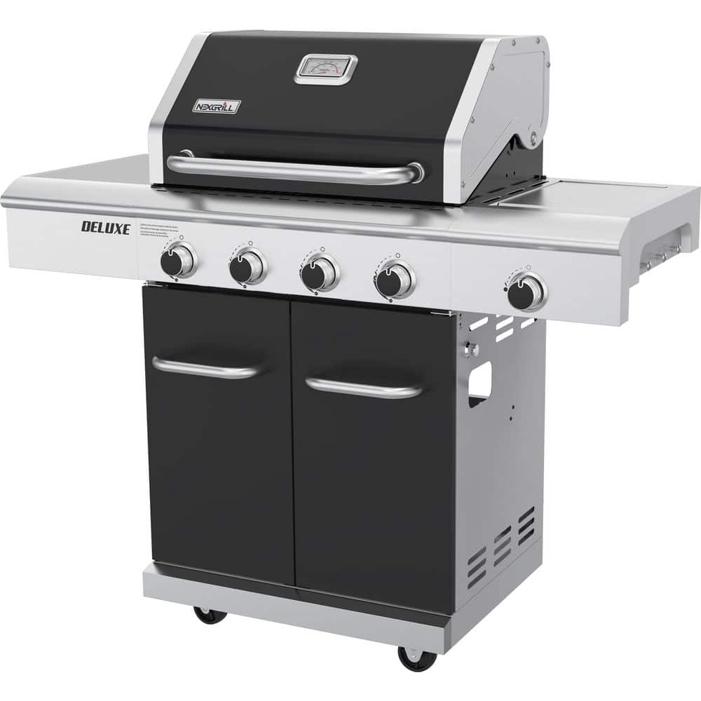 Nexgrill Deluxe 4-Burner Dual Fuel Gas Grill with Gourmet Plus Griddle ...