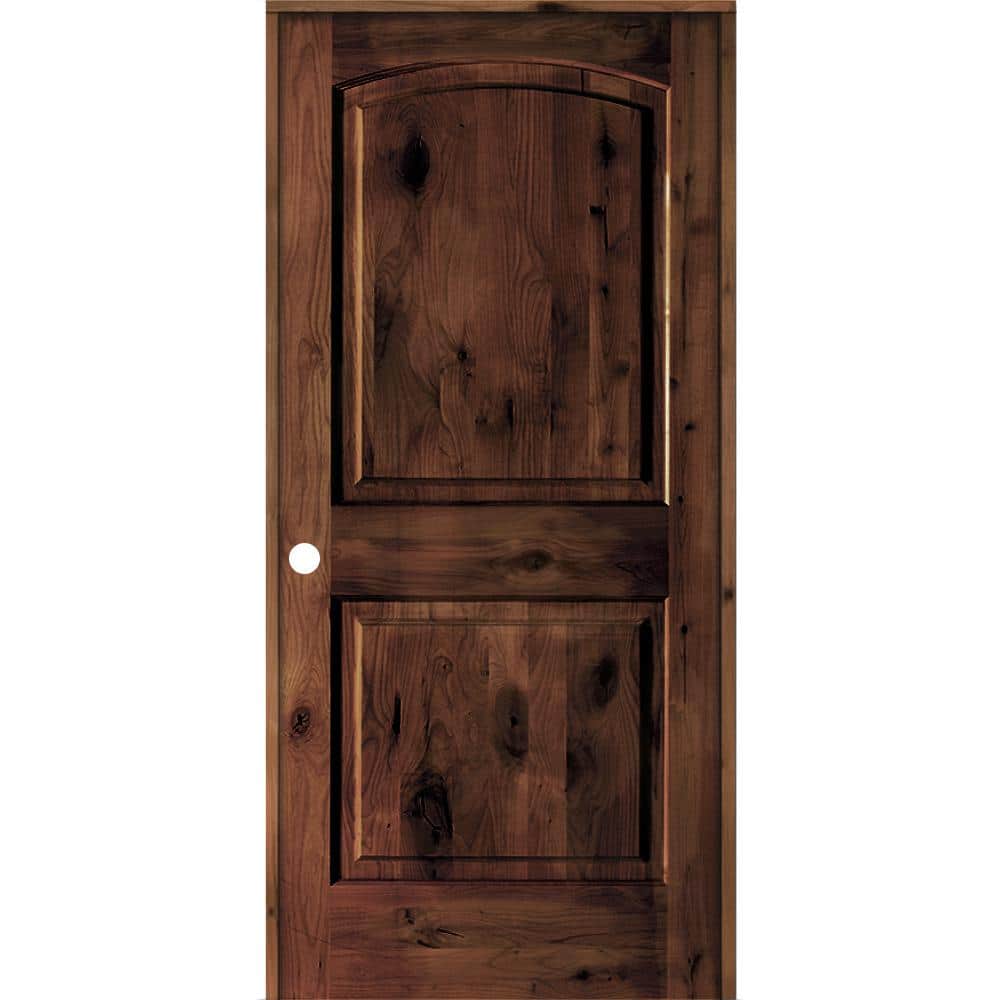 Krosswood Doors 36 in. x 80 in. Rustic Knotty Alder 2-Panel Right ...