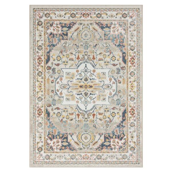 LR Home Iviana Ivory/Multicolor 7 ft. 10 in. x 9 ft. 10 in ...