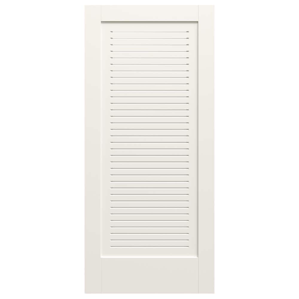JELD-WEN 36 in. x 80 in. 1 Panel Solid Core White Primed MDF Wood ...