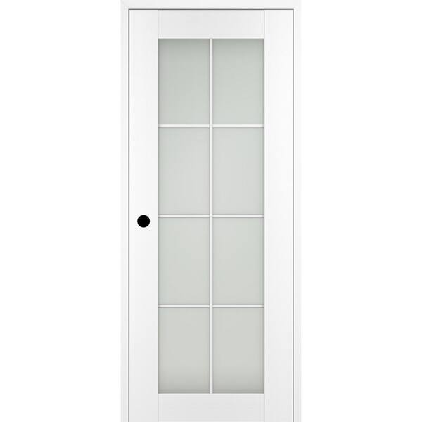 Belldinni Paola 8-Lite 24 in. x 80 in. Right-hand Frosted Glass Bianco ...