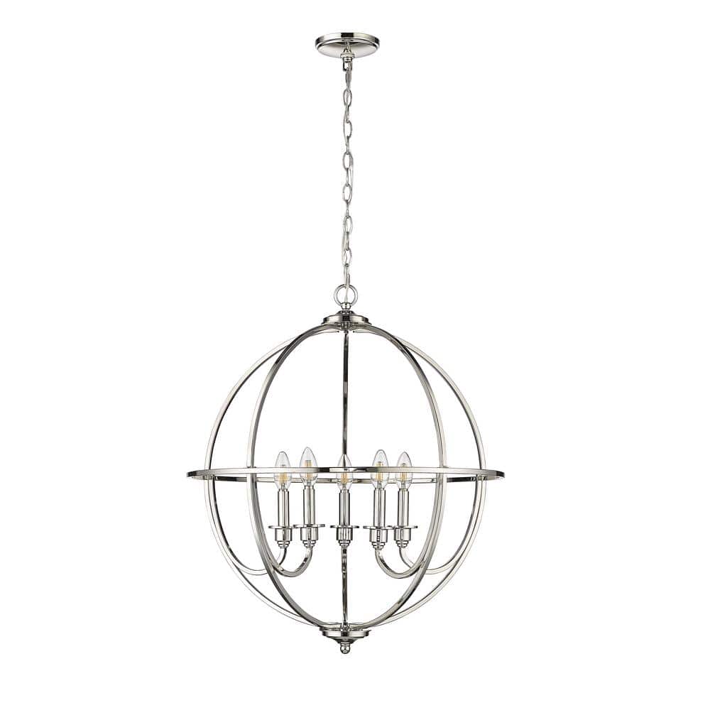 Millennium Lighting Artemis 24 in. 5-Light Polished Nickel Chandelier ...