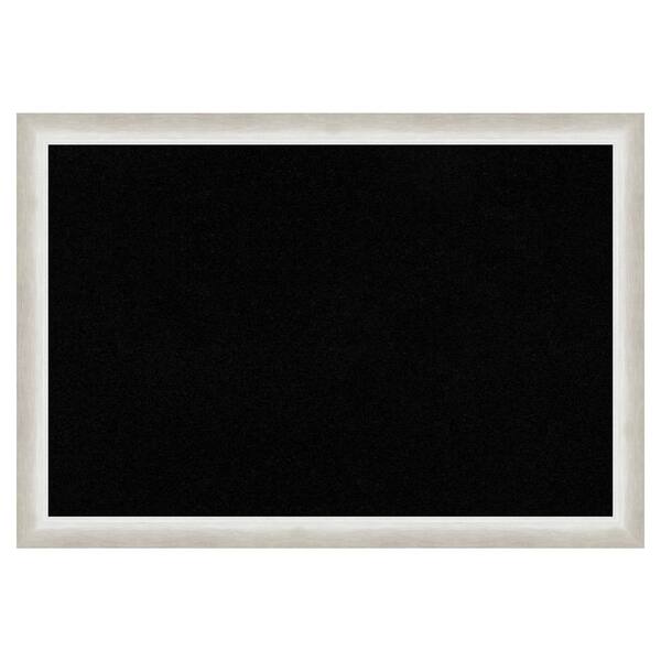 Amanti Art Two Tone Silver Wood Framed Black Corkboard 26 in. x 18 in ...