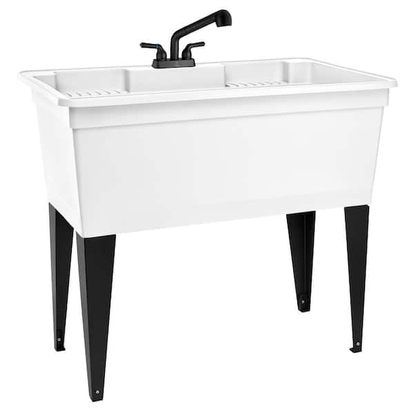 TEHILA 23.75 in. D x 39.5 in. W 37-Gallon Freestanding Laundry/Utility ...