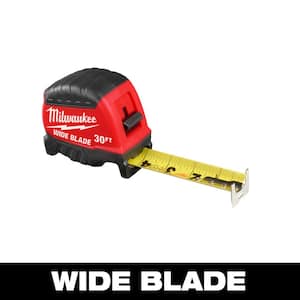 Milwaukee 30 ft. Compact Tape Measure with Fractional Scale 48-22-1730 ...