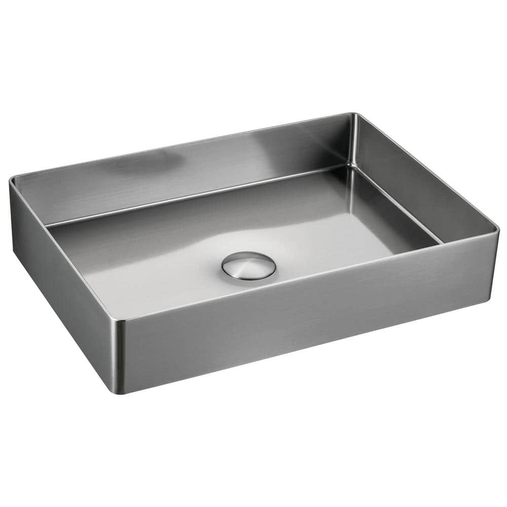 Karran CCV600 23-5/8 in . Stainless Steel Vessel Bathroom Sink in Gray ...