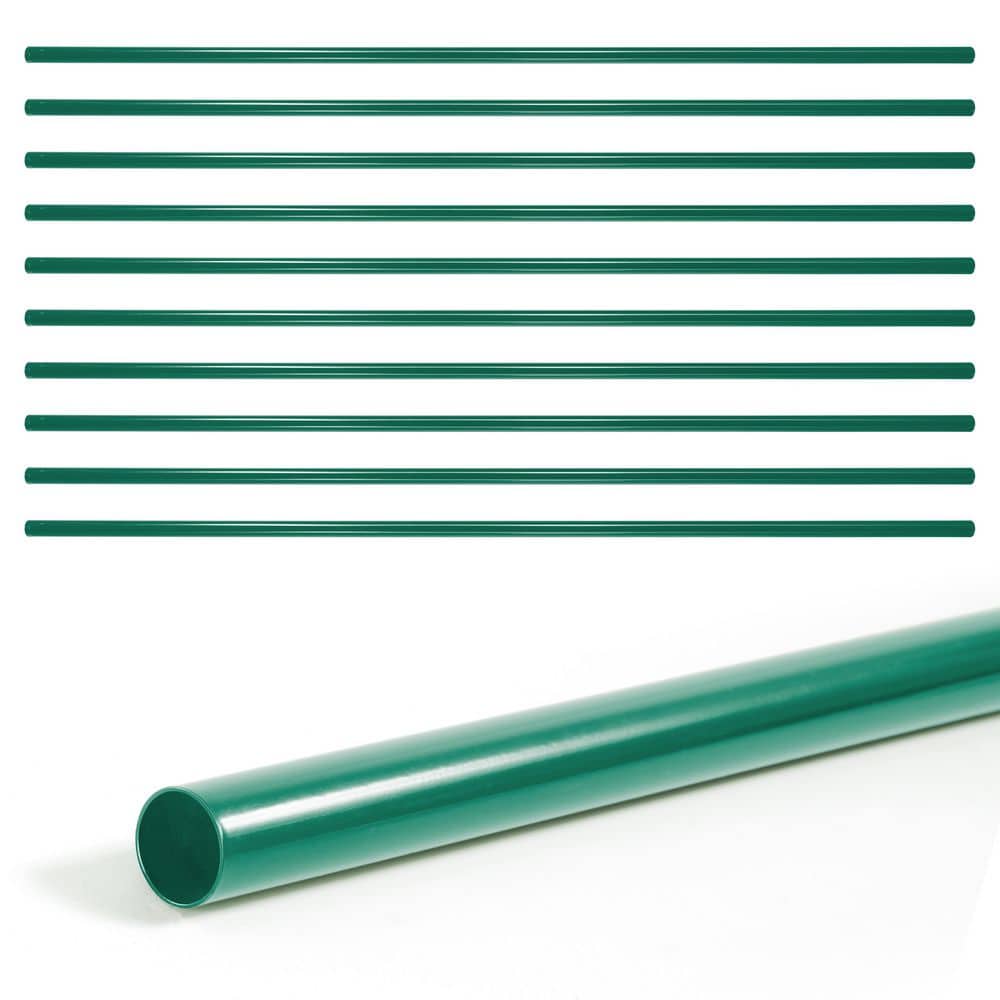 Fencer Wire 1-5/8 in. Chain Link Fence Green Galvanized Steel Top Rail ...