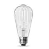Feit Electric 40-Watt Equivalent ST19 Dimmable M-Shape Filament Clear Glass E26 Vintage Edison ...