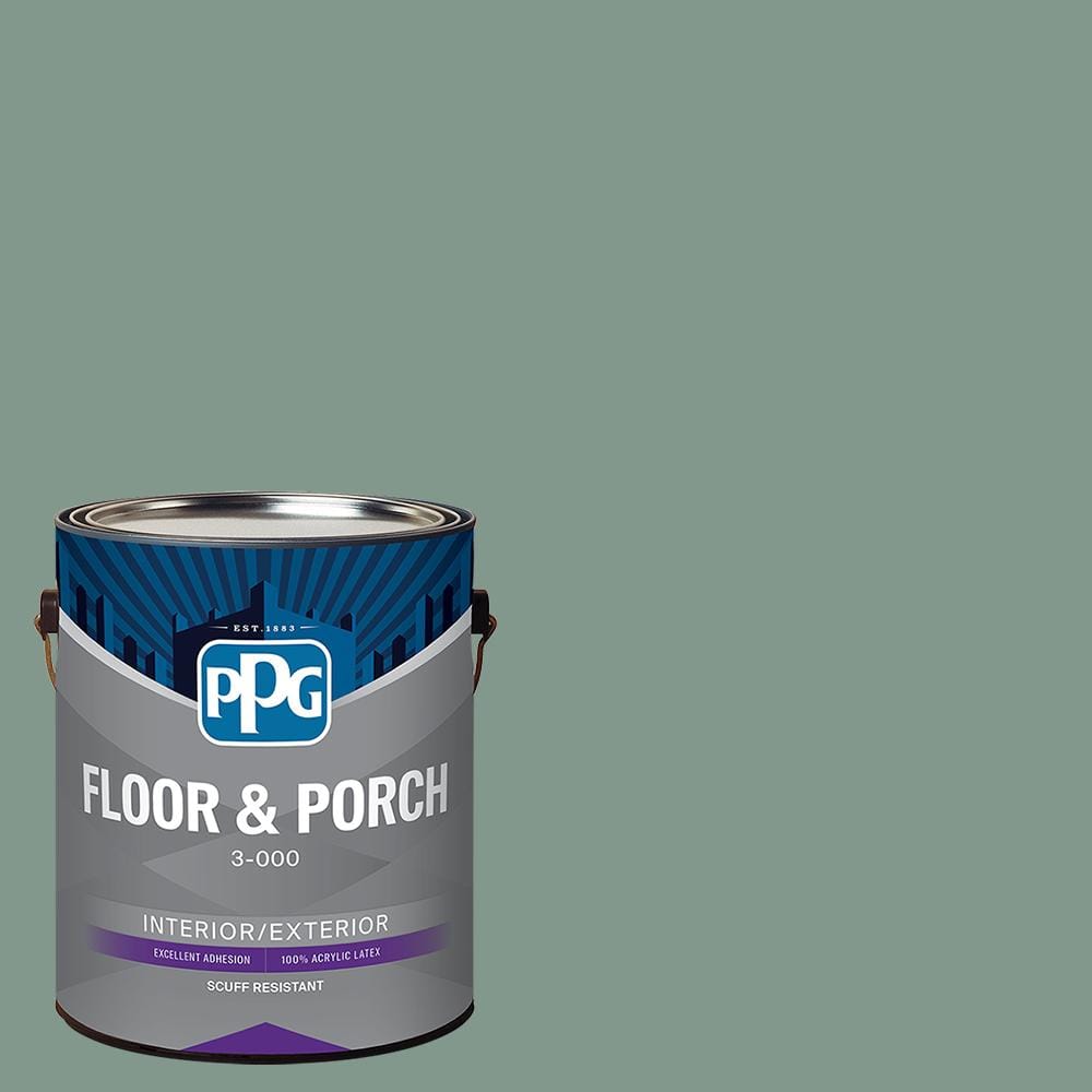 PPG 1 gal. PPG1135-5 Paradise Found Satin Interior/Exterior Floor and ...