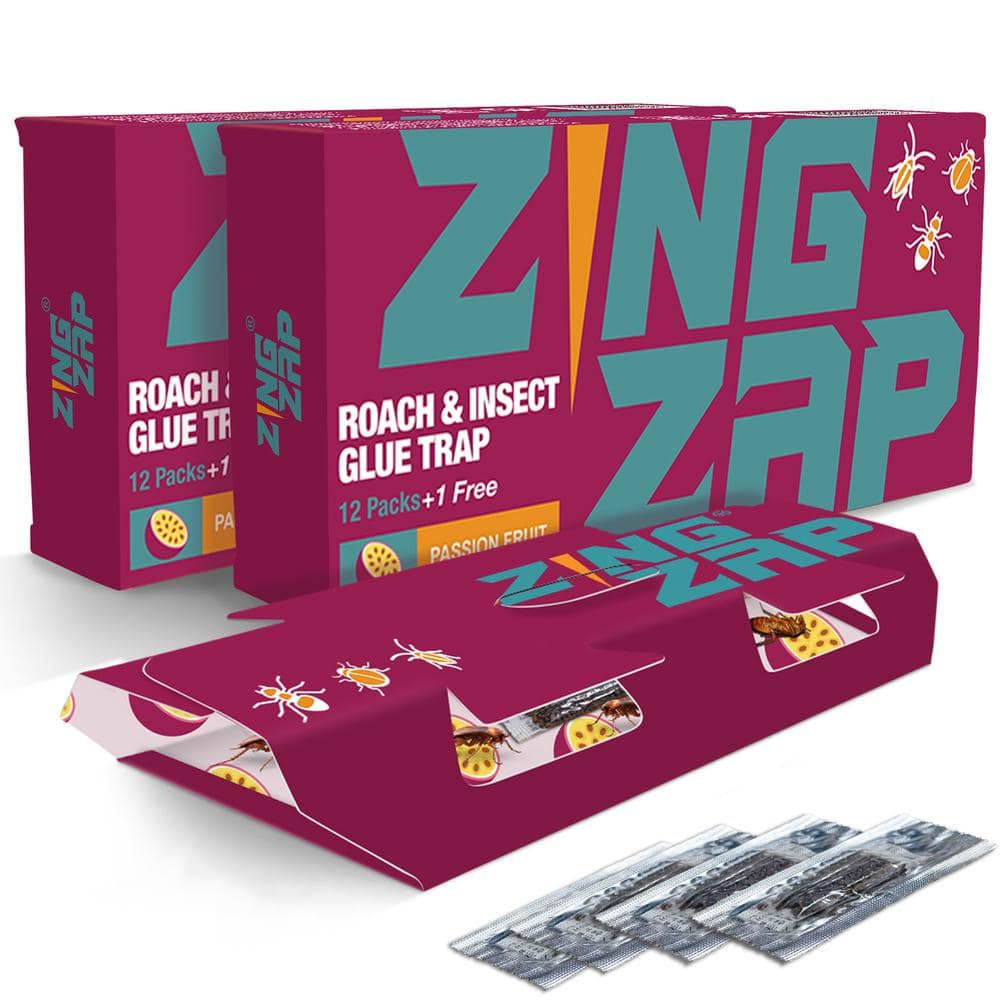 ZINGZAP Roach Insect Glue Trap Passion Fruit Natural Bait Capsule for Roaches and More Non-Toxic ...