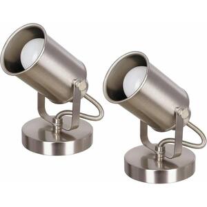 Hampton Bay 5.1 in. Brushed Nickel Integrated LED Spotlight Desk Lamp ...