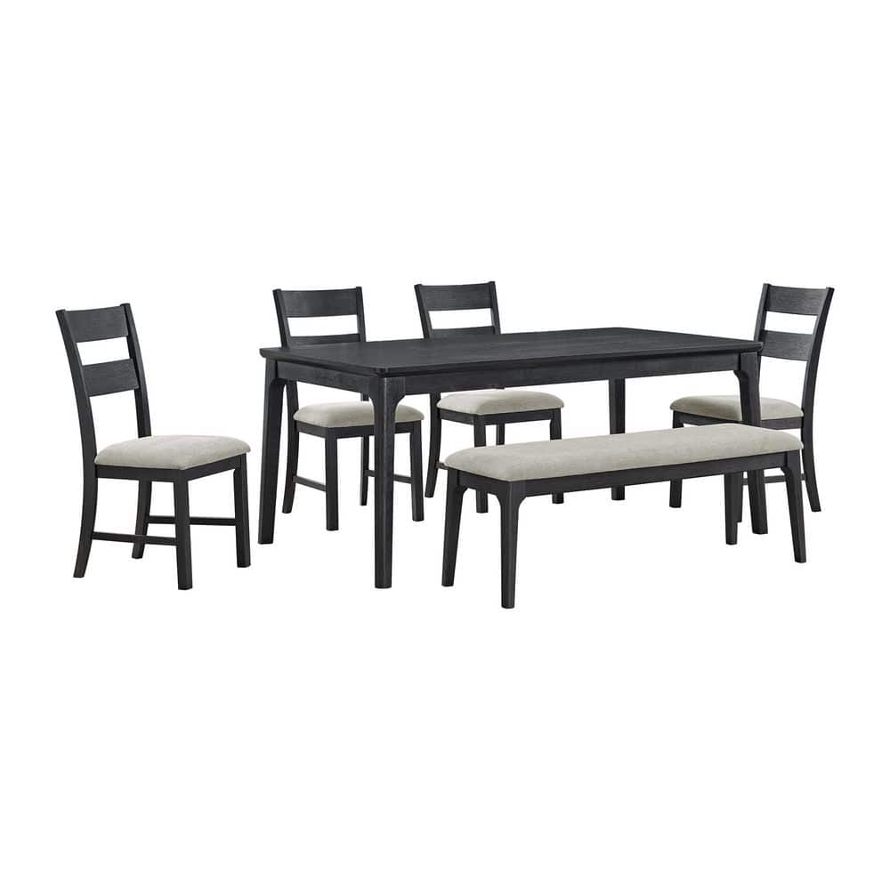 Picket House Furnishings Mendoza Black 30 in. 6-Piece Dining Set with ...