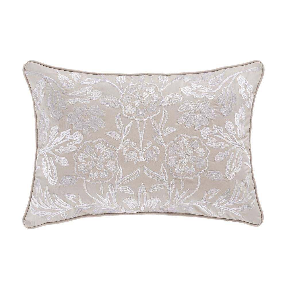 Chelsea Grey Polyester 13 in. x 19 in. Boudoir Embellished Decorative ...