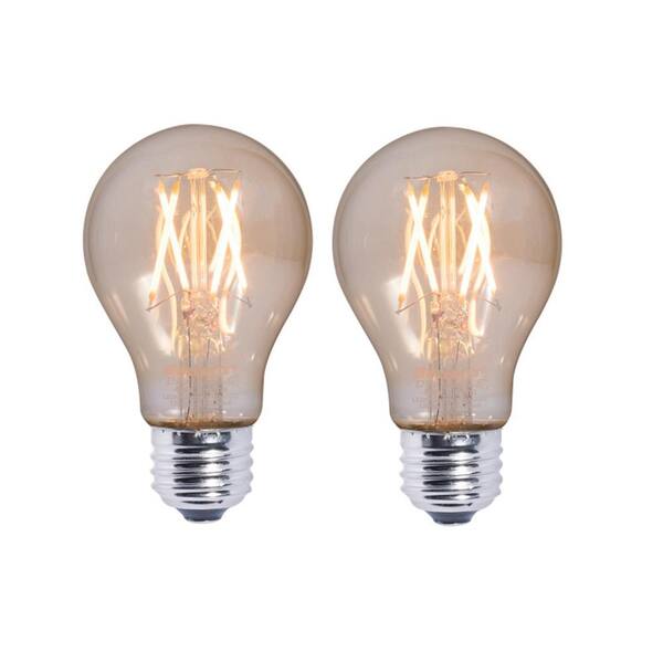 Bulbrite 40-Watt Equivalent Amber Light A19 (E26) Medium Screw Base Dimmable Antique 2100K LED ...
