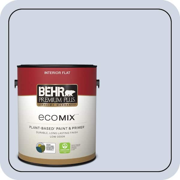 BEHR PREMIUM PLUS 1 gal. #600E-2 Harbor Mist Flat EcoMix Plant-Based ...