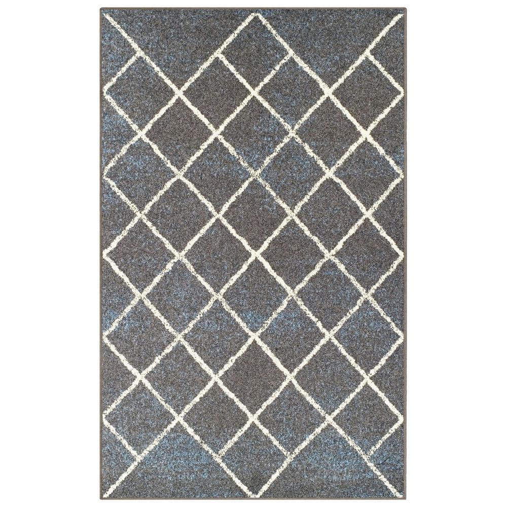 SUPERIOR Lattice Slate 8 ft. x 10 ft. Modern Geometric Polypropylene ...