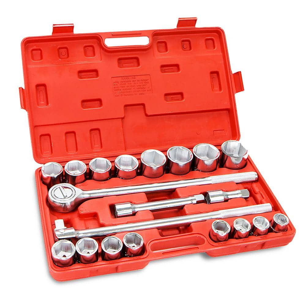 XtremepowerUS 3/4 in. Drive Socket Wrench Set Standard SAE Tools (21 ...