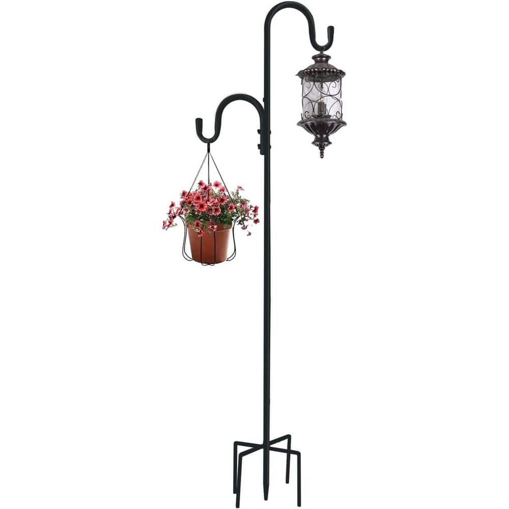 FAWEY TRED INC 78 in. Double Shepherds Hooks Iron for Outdoor ...