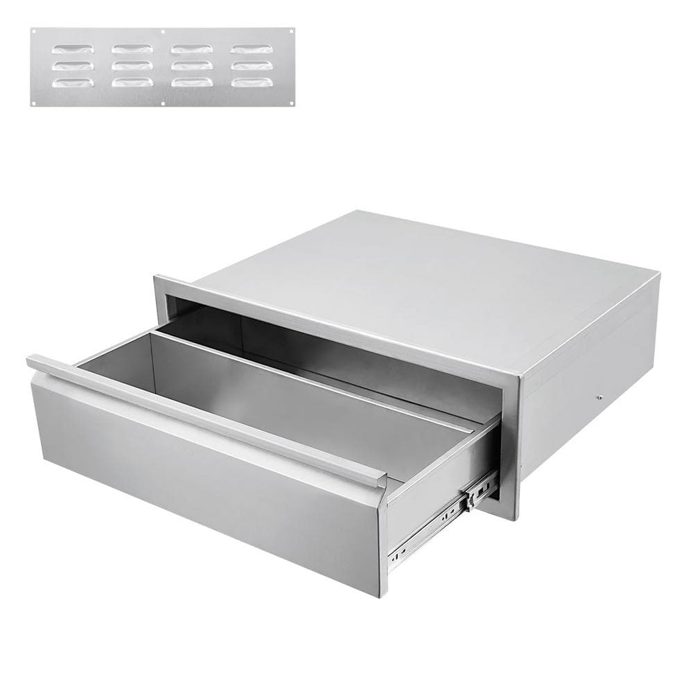 Garvee 30 in. W x 23 in. D x 10 in. H Stainless Steel Access Drawer ...