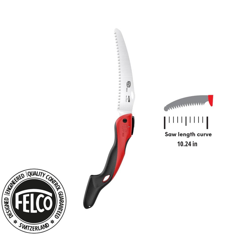 FELCO F603 8 in. Curved Folding Ergo Reach Pull-Stroke Pruning Saw with ...