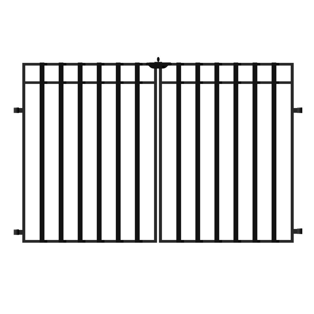 Vigoro 37.2 in. H x 55.7 in. W Metal 3-Rail Garden Fence Gate 860718 ...