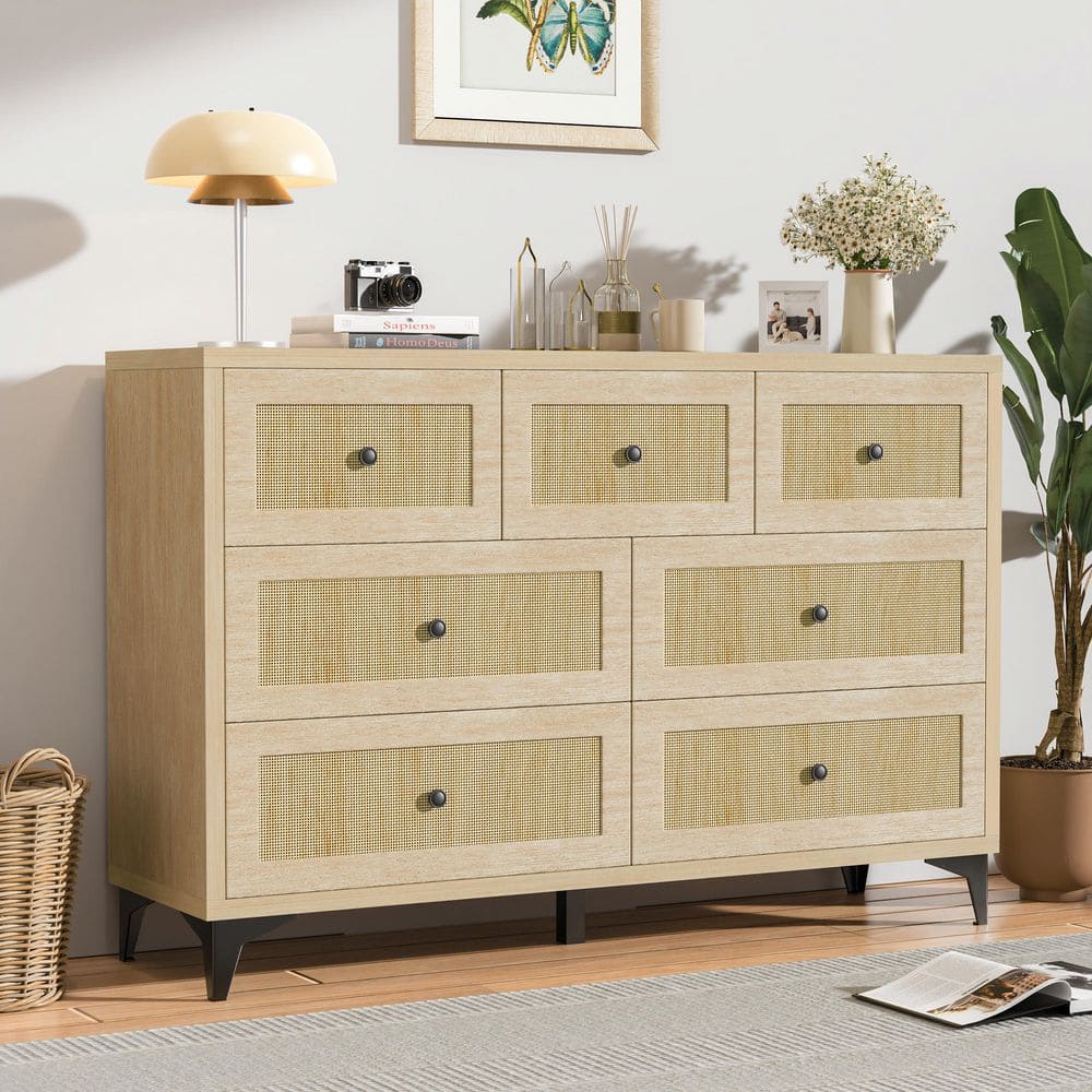 Beige TV Stand TVs up to 55 to 85 in. with Anti-tip kit HD-DCTBJCN7 ...