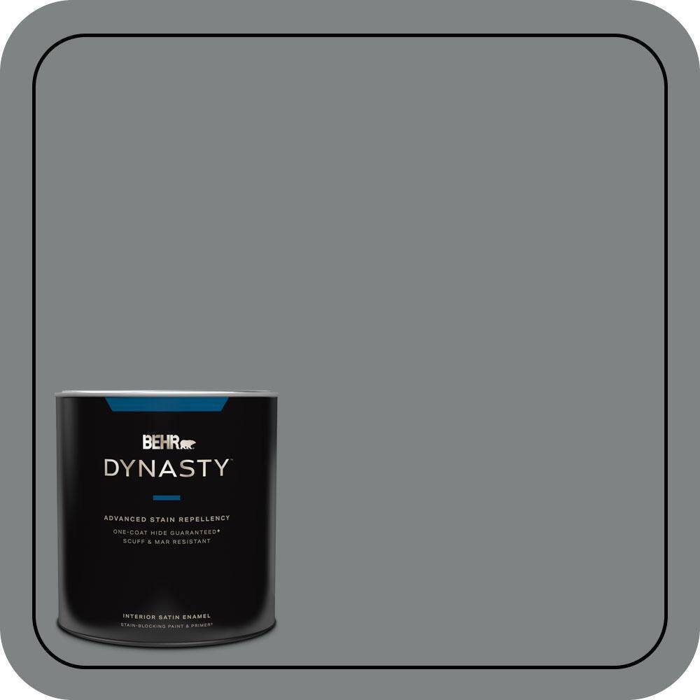 BEHR DYNASTY 1 qt. #PPU26-03 Legendary Gray Satin Enamel Interior Stain ...