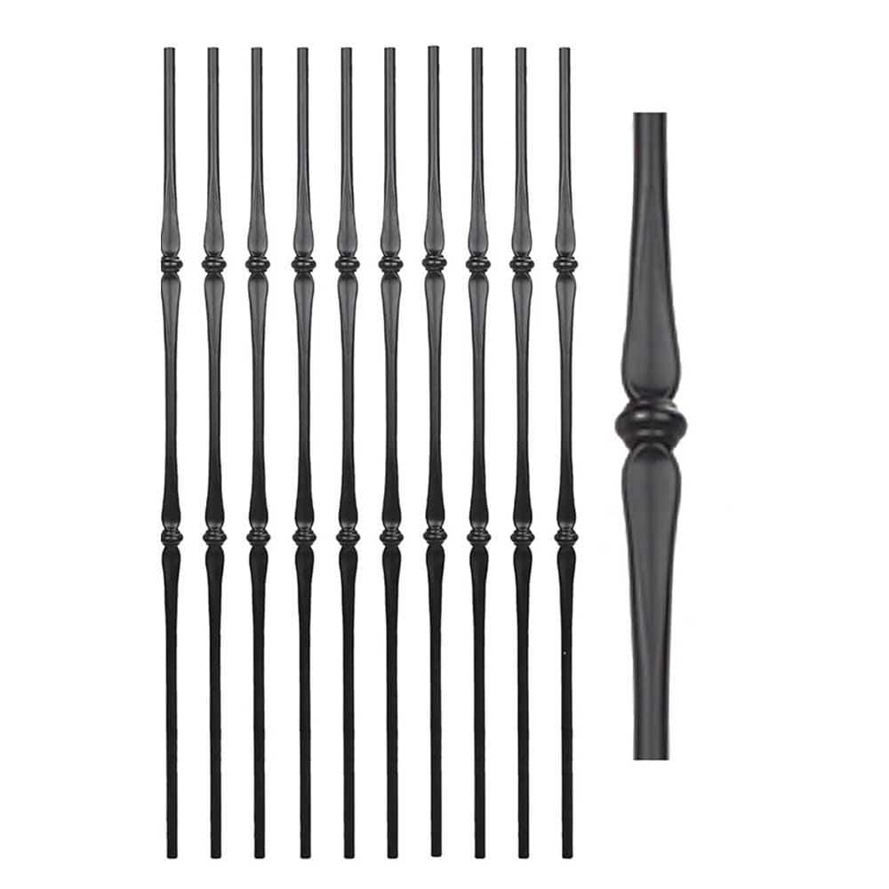 Afoxsos Satin Black Hollow Iron Balusters for Staircase Interior 5/8 ...