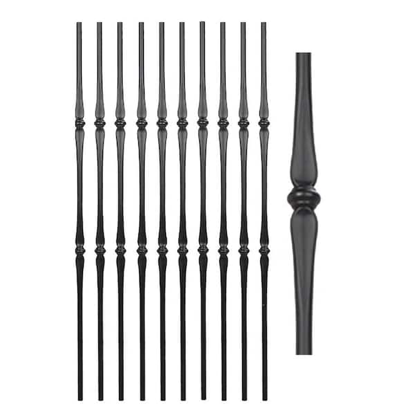 Afoxsos Satin Black Hollow Iron Balusters for Staircase Interior 5/8 ...