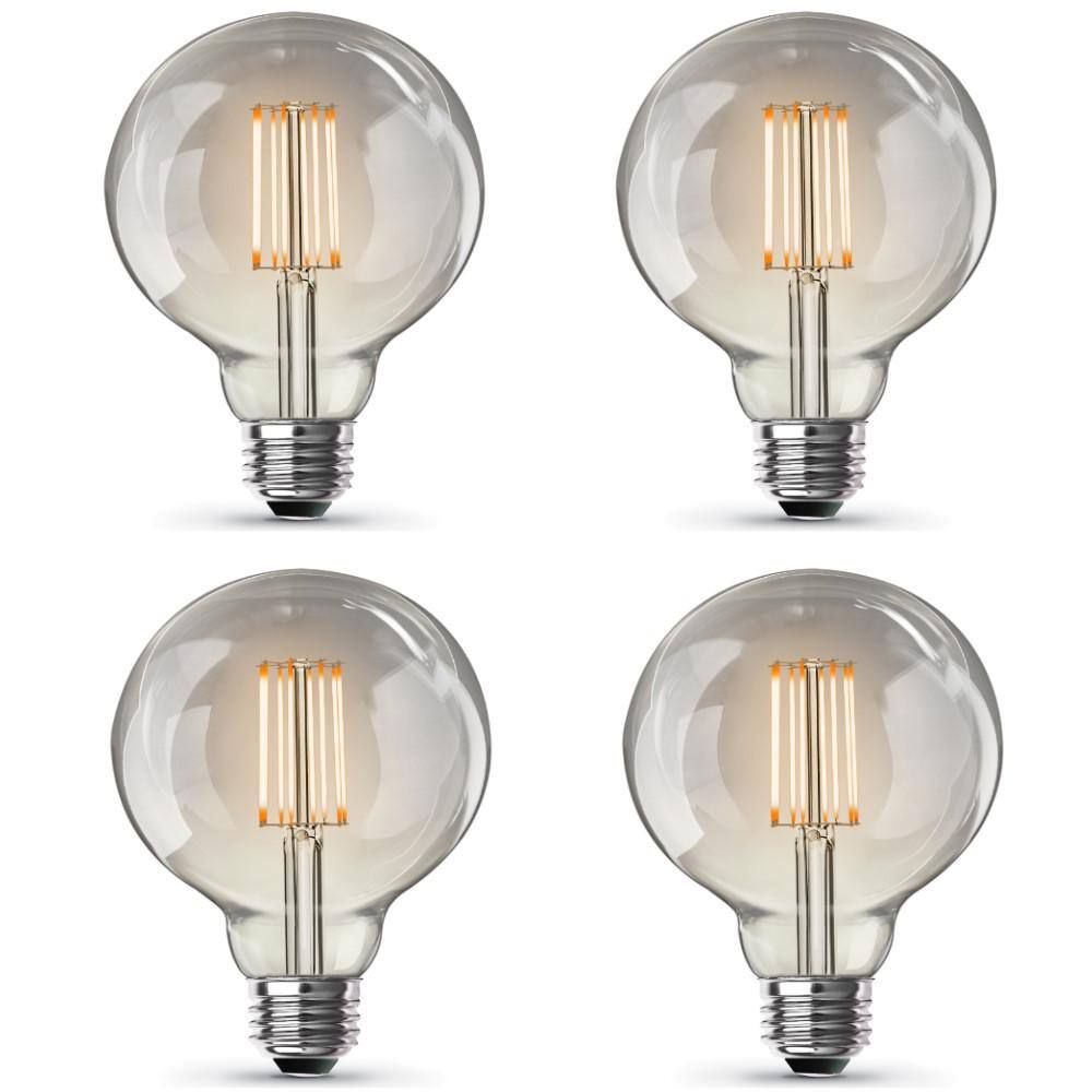 Feit Electric 60-Watt Equivalent G30 Dimmable Cage Filament Clear Glass ...