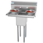 GRIDMANN 18-Gauge 17 in. Stainless Steel Wall Mount 1-Compartment ...