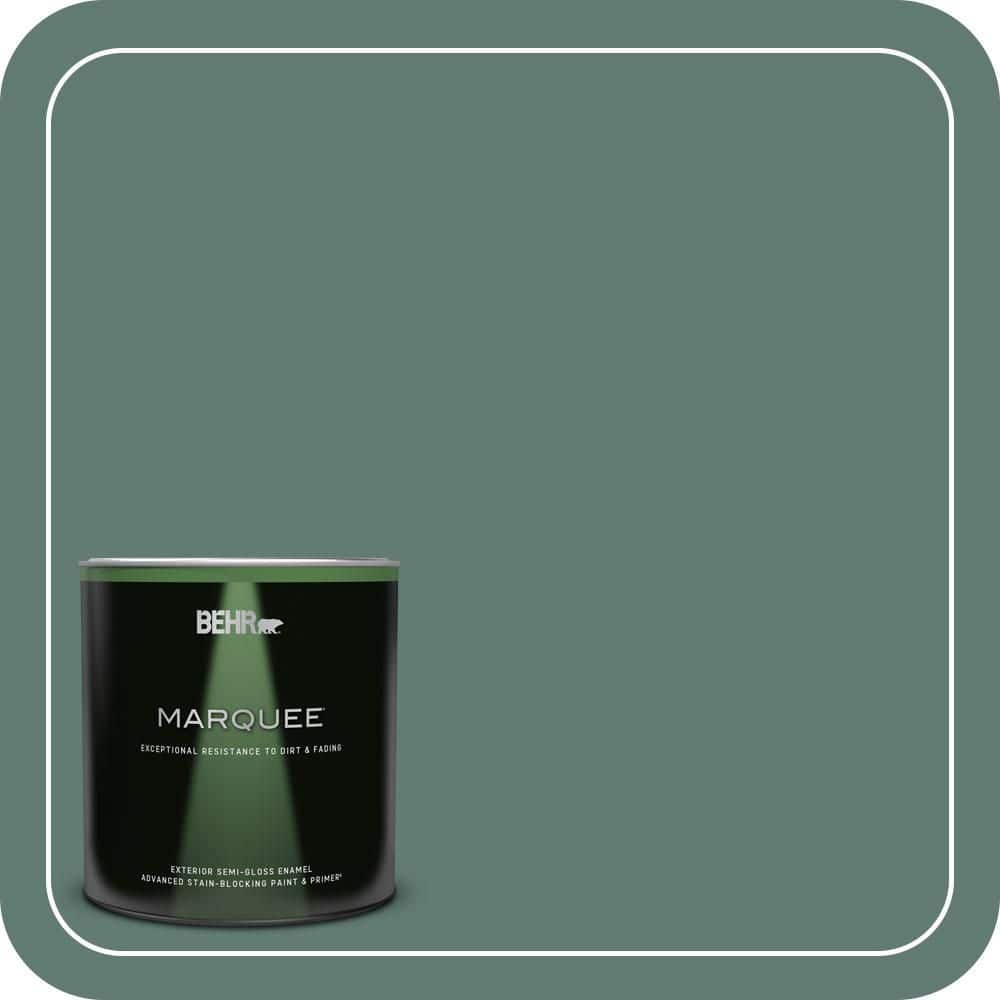BEHR MARQUEE 1 qt. #S430-6 Forest Edge Semi-Gloss Enamel Exterior Paint ...